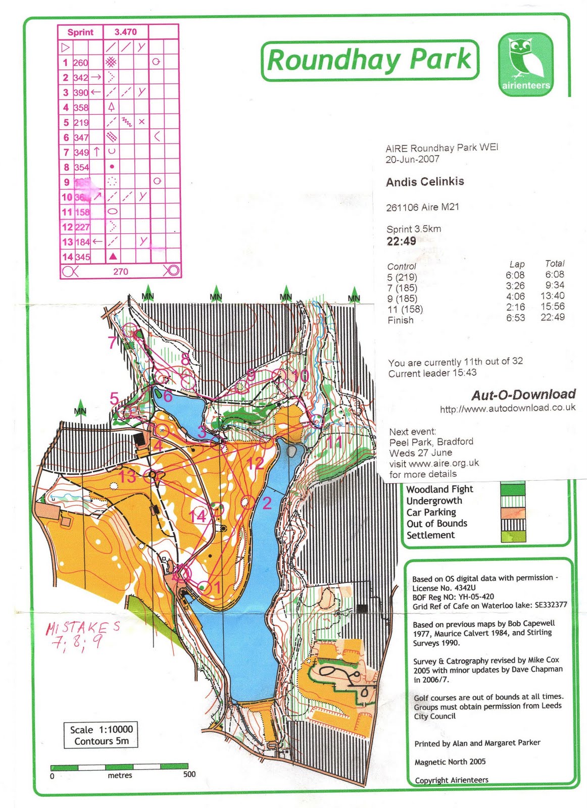 Orientēšanās kartes: Roundhay Park (Leeds)