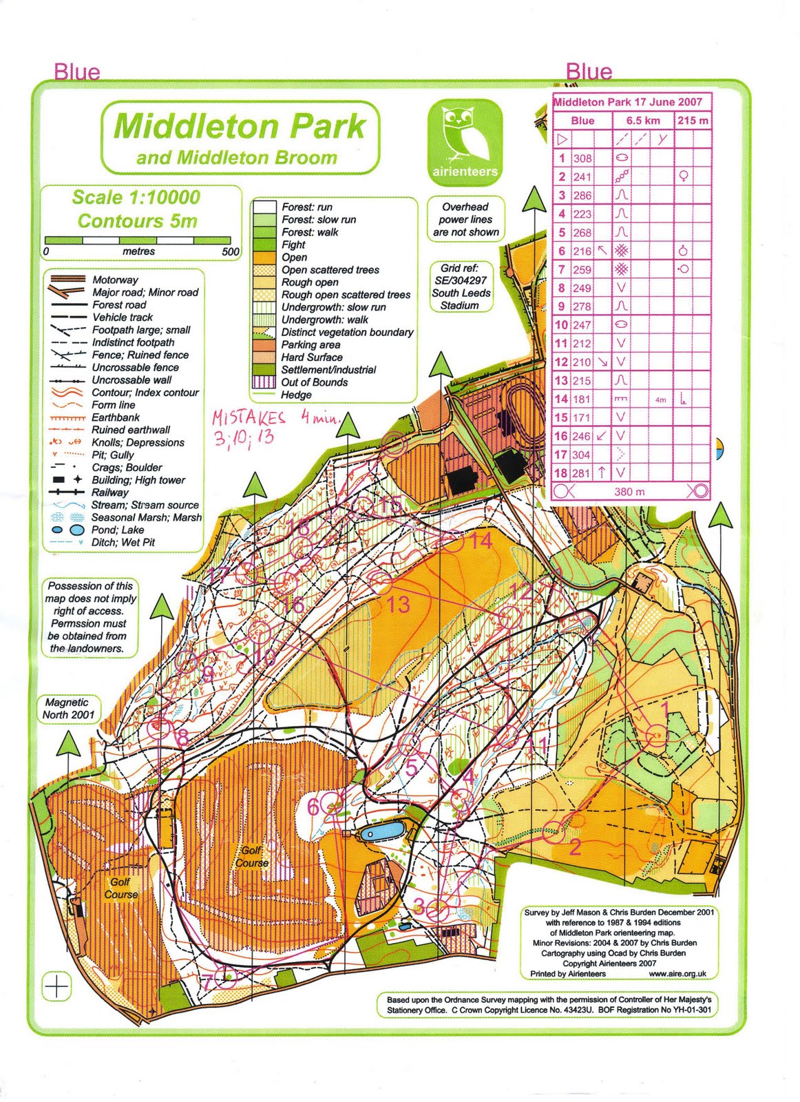 Orientēšanās kartes: Middleton Park (Leeds)
