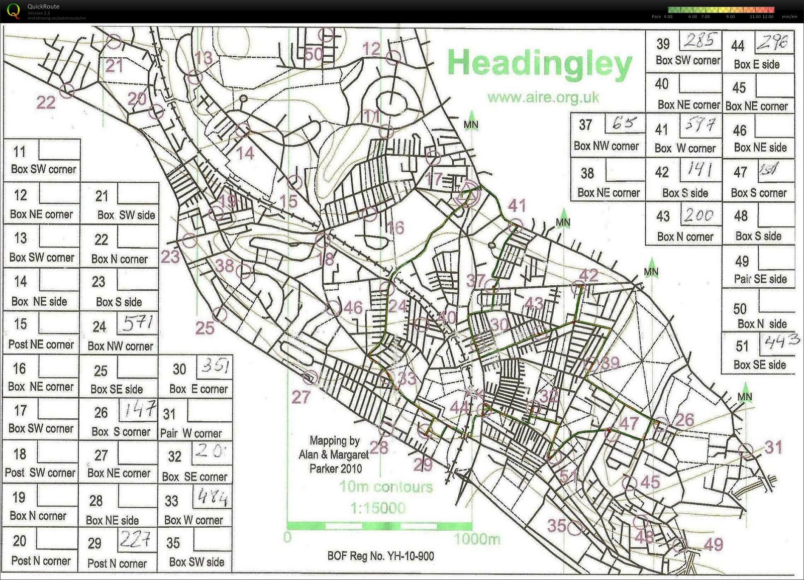 Orientēšanās kartes: Headingley (Leeds)