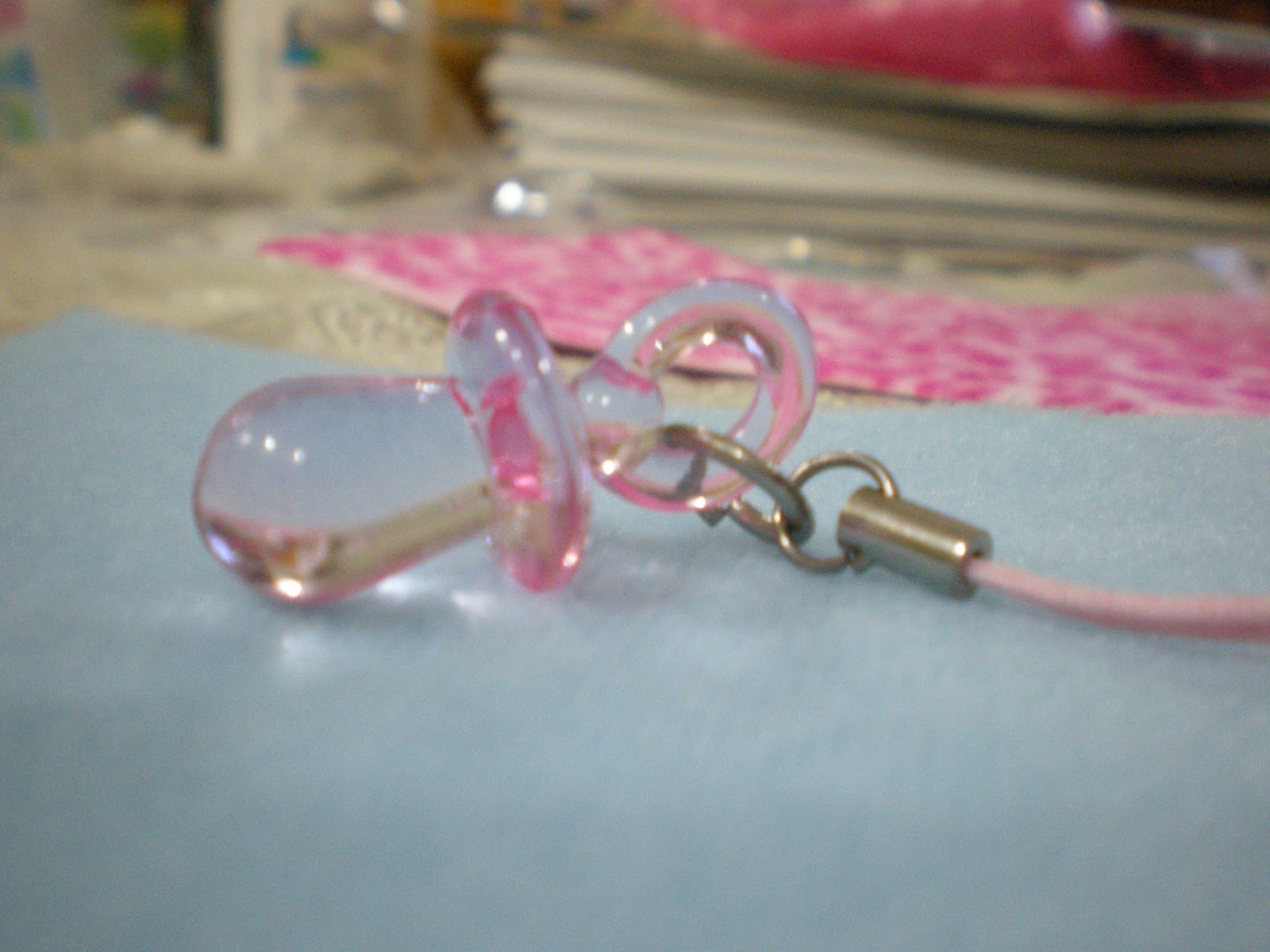 Aly's preloves for you!: pink pacifier phone accessory