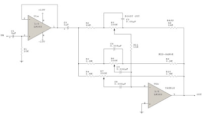 Three Band Active Tone Control ~ Circuitos de Electronica