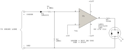 Telephone Line In Use Indicator ~ Circuitos de Electronica