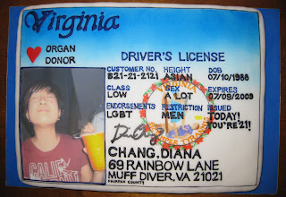 wish theme cakes: 21st Birthday Driver's License Cake
