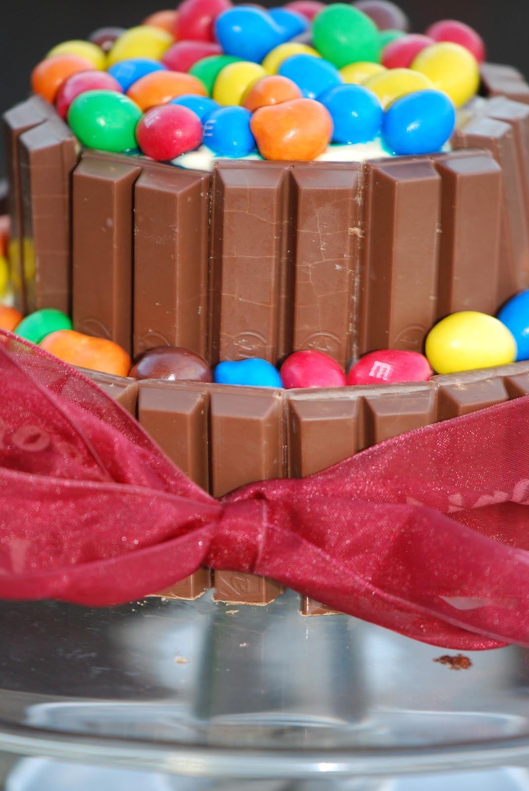Camillas mat & kakedesign: Kit kat kake med M&M.