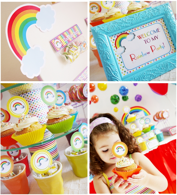 Rainbow Birthday Party with Printables - Party Ideas | Party Printables ...