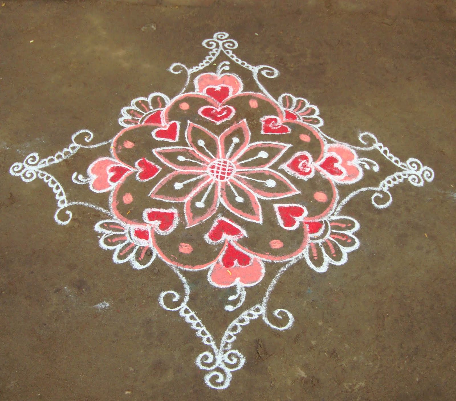 My Kolam: Red day Rangoli