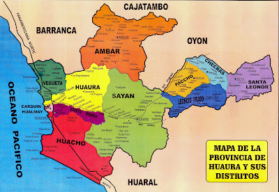 Historia, Geografía y Económia: Mapa de la Provincia de Huaura y sus ...