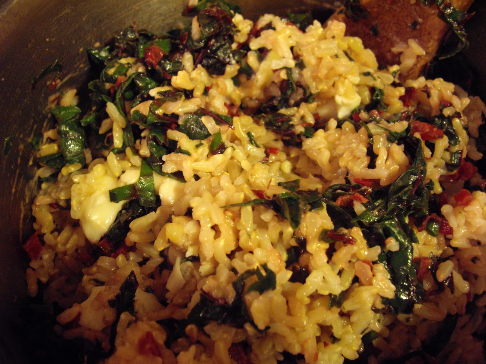 in search of: Brown Rice with Swiss Chard
