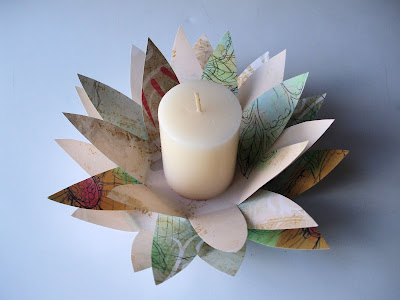 My Creative Stirrings: Paper Flower Candle Holder