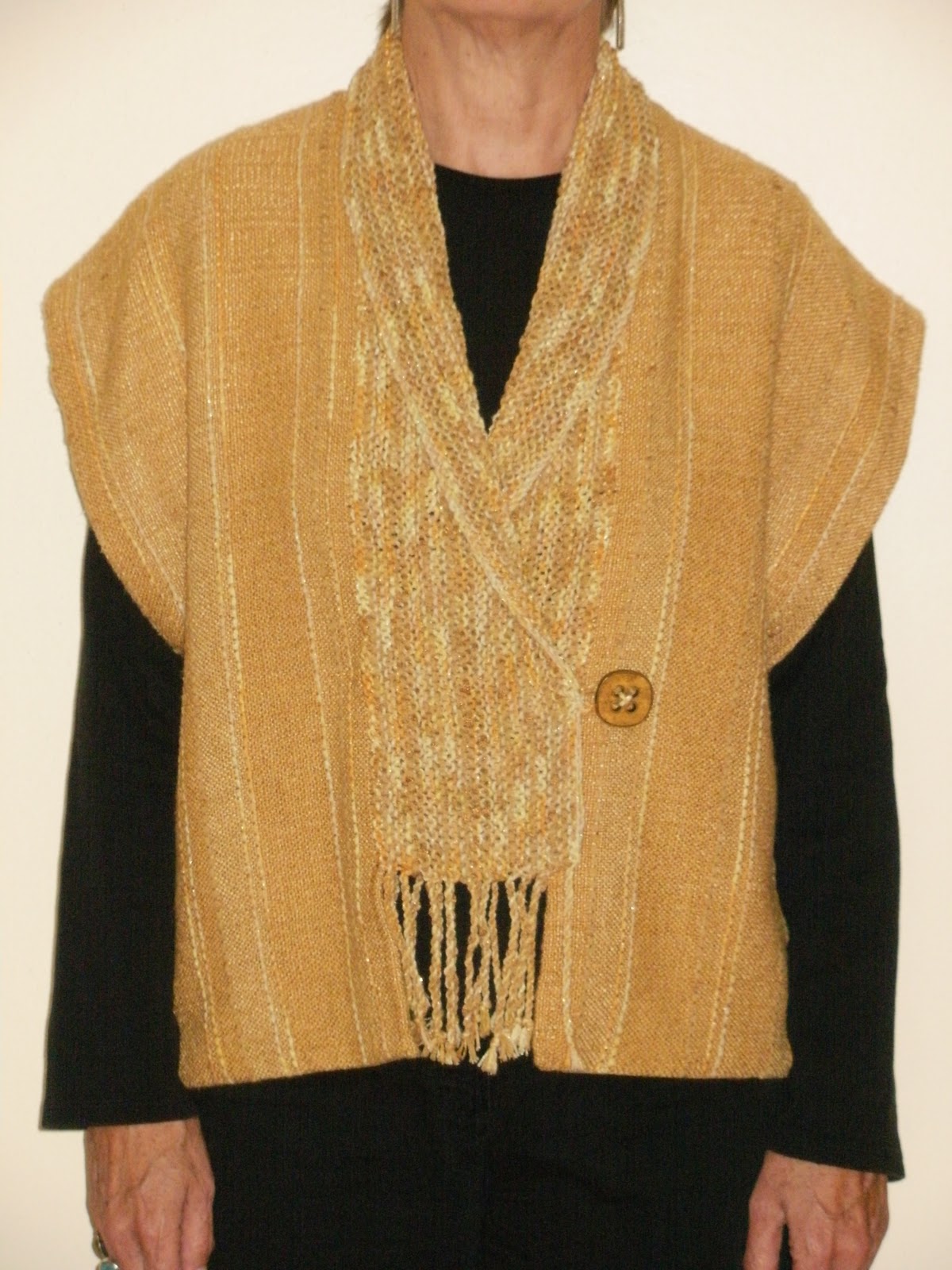 Sarah H. Jackson, Textile Artist: Handwoven Vest w/ Knitted Collar