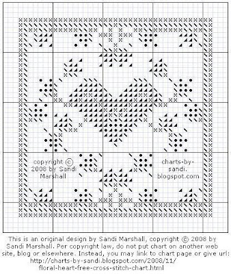 Charts by Sandi - Free Cross Stitch Patterns: Floral Heart Free Cross ...