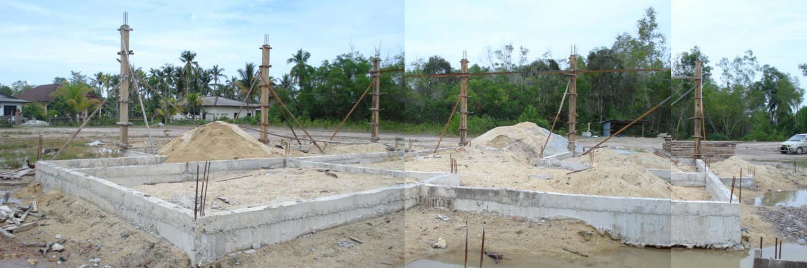 Beranda Ayub: Menyiapkan Tiang Roof Beam