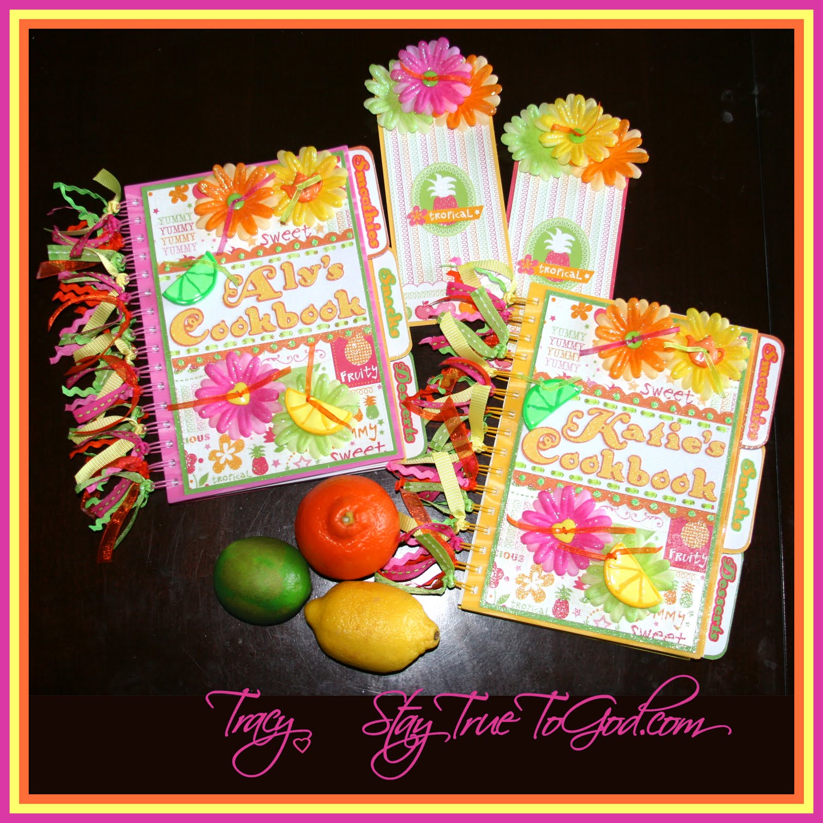 Stay True To God: Bright, Fun "Fruit" Recipe Cookbooks for my girls!! :)