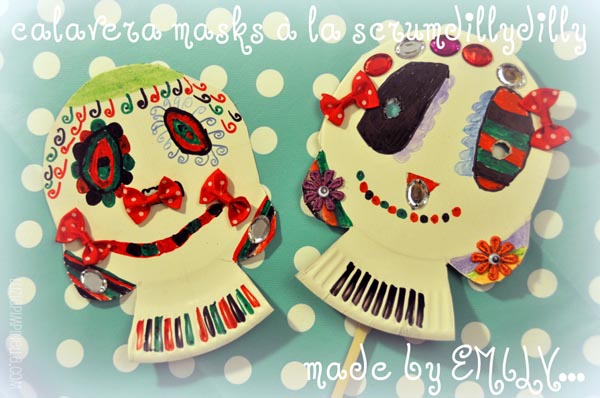 scrumdilly-do!: Make Paper Plate Calaveras Masks!