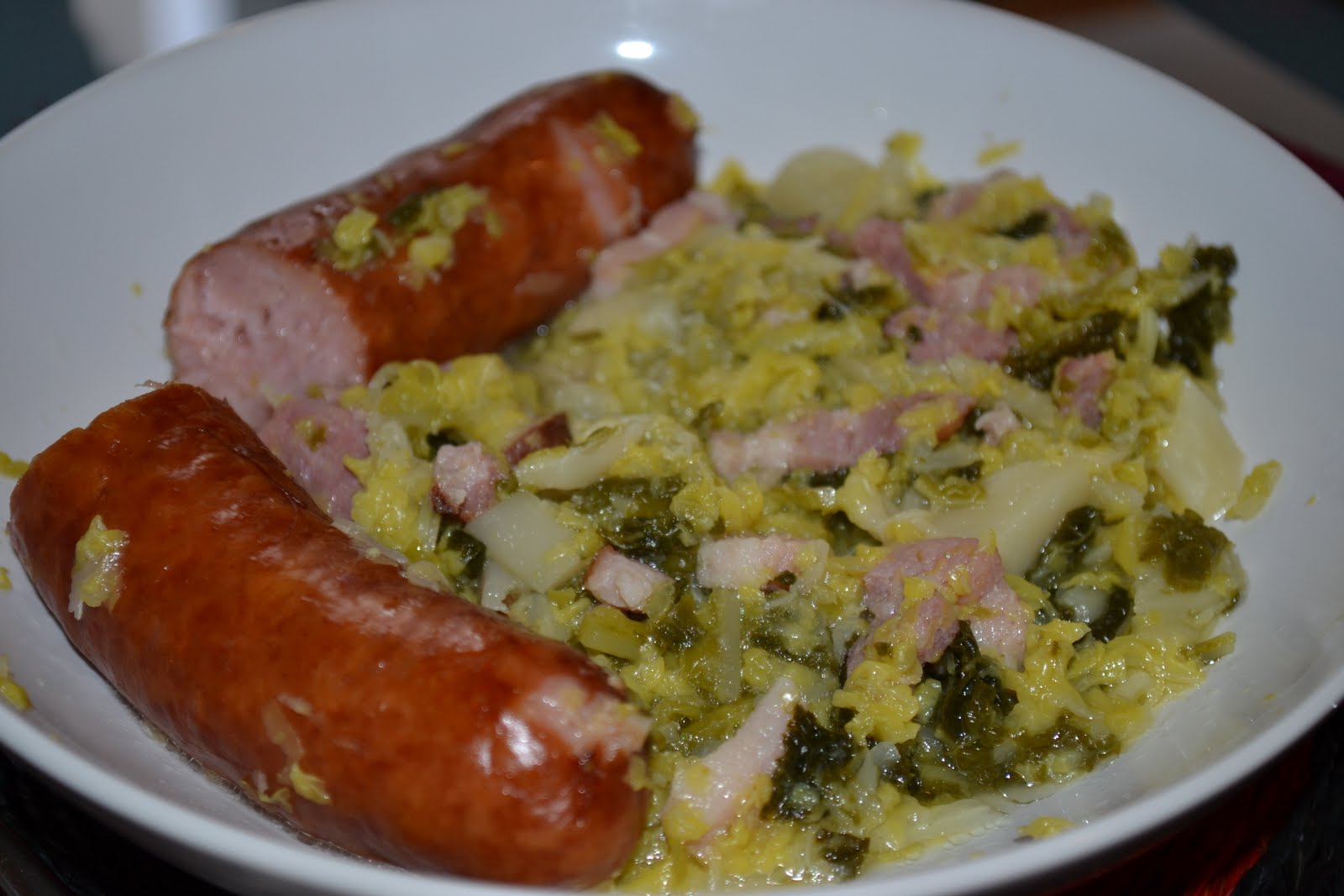 Potée au chou et saucisses de Montbeliard