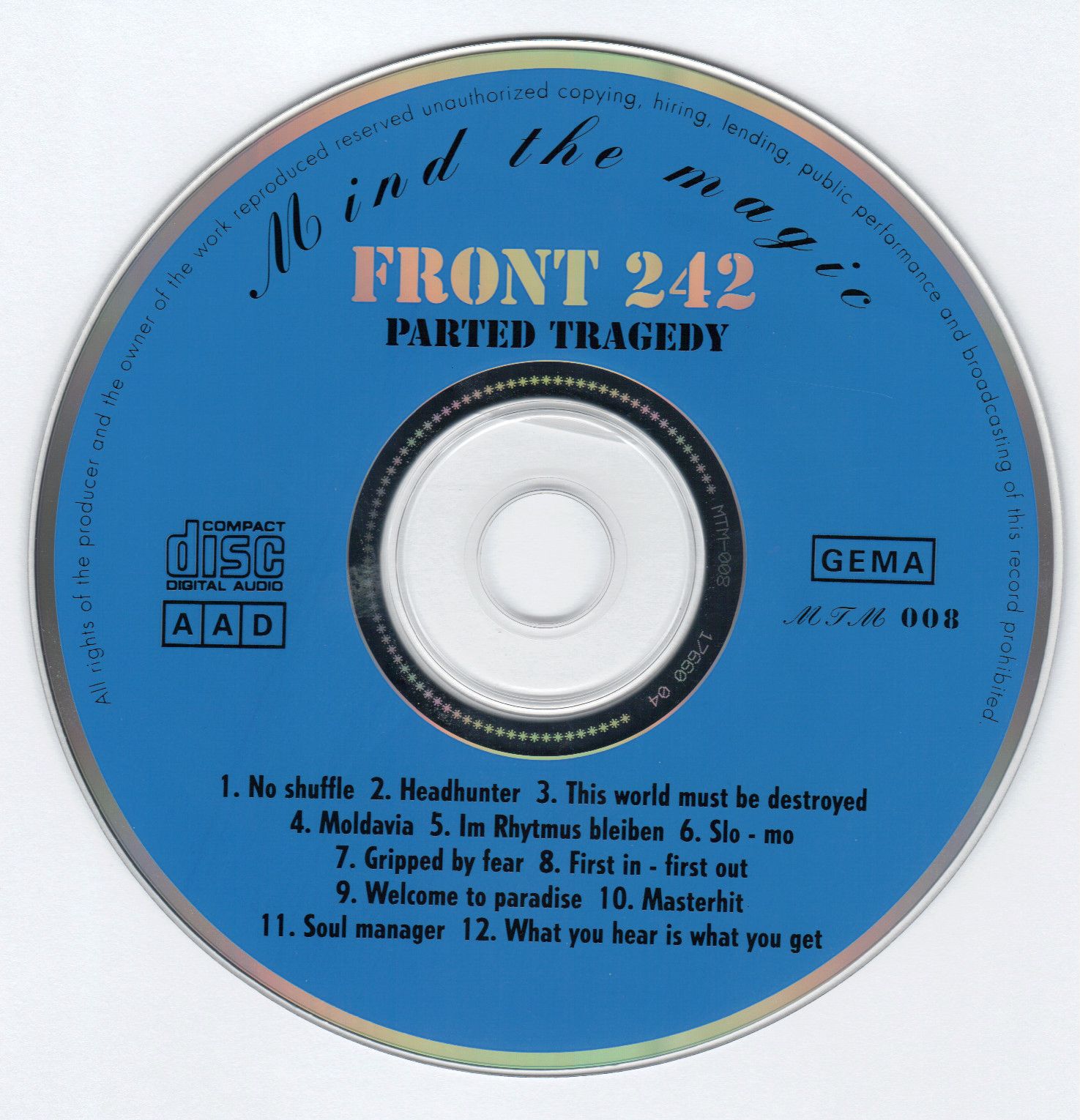 Front 242 Collector: Bootleg of the Week: Parted Tragedy