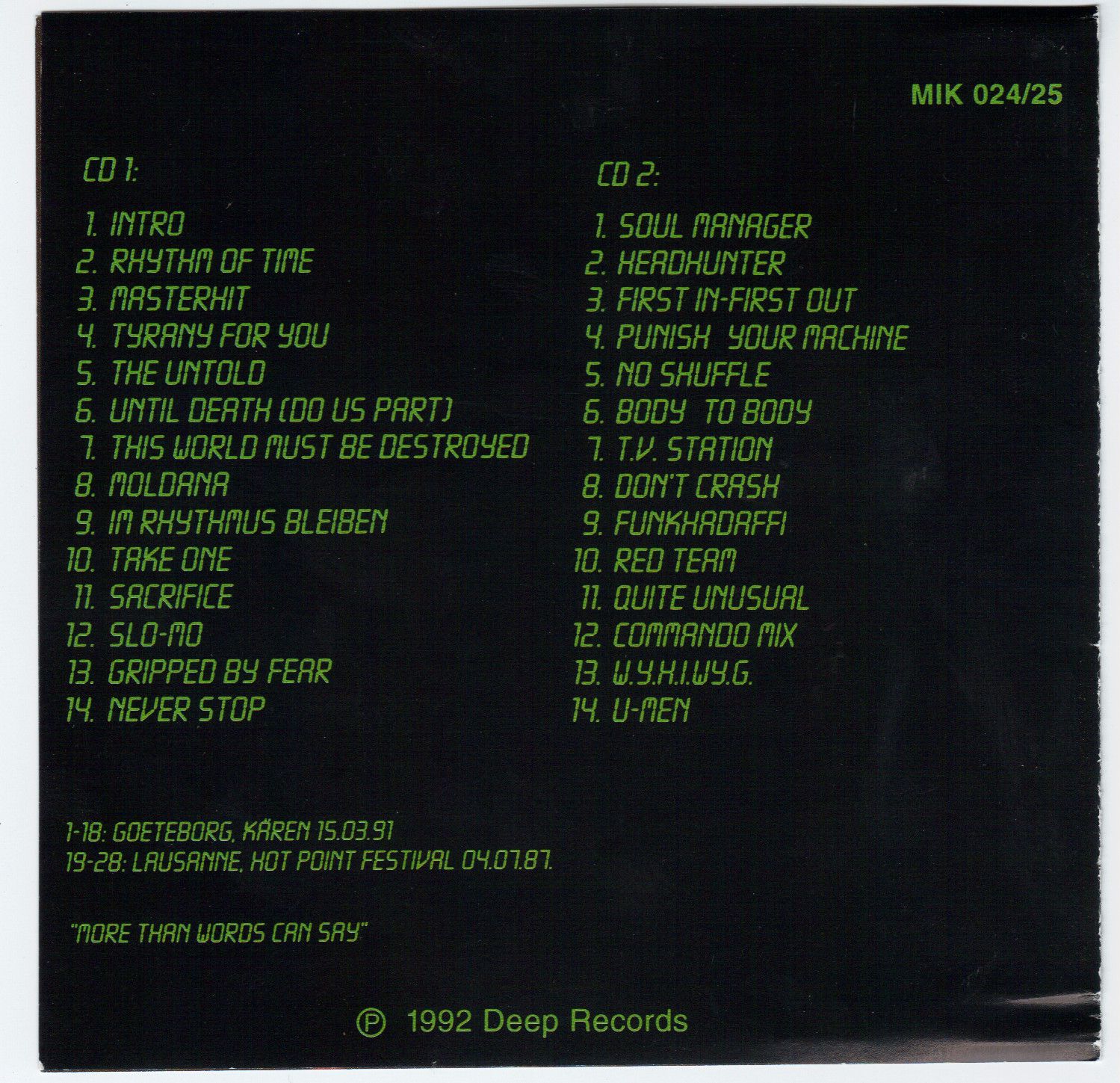 Front 242 Collector: Bootleg of the Week: Silicon Answers