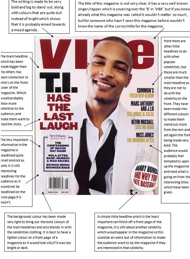 Ashleigh's AS Media: Research - Analysis of Vibe magazine cover