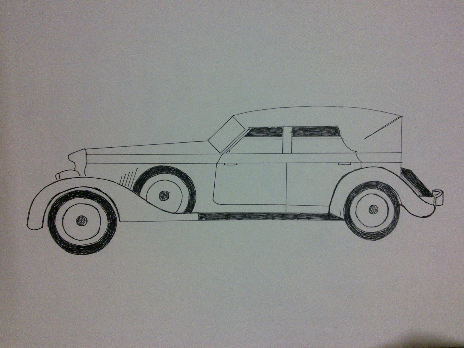 Beginning the Journey of Drawing.: Ink Pen Drawing - Car