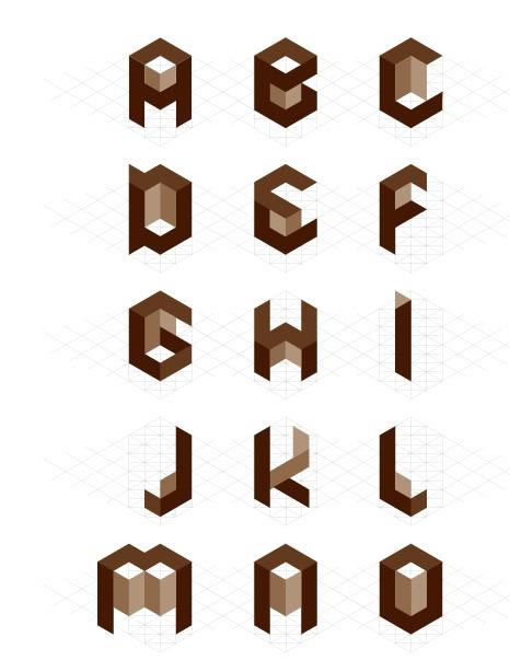 seddemás: CUBE FONT. Tipografía isométrica
