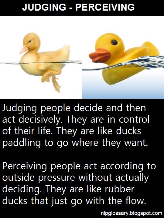 NLP GLOSSARY: MBTI Judging and Perceiving