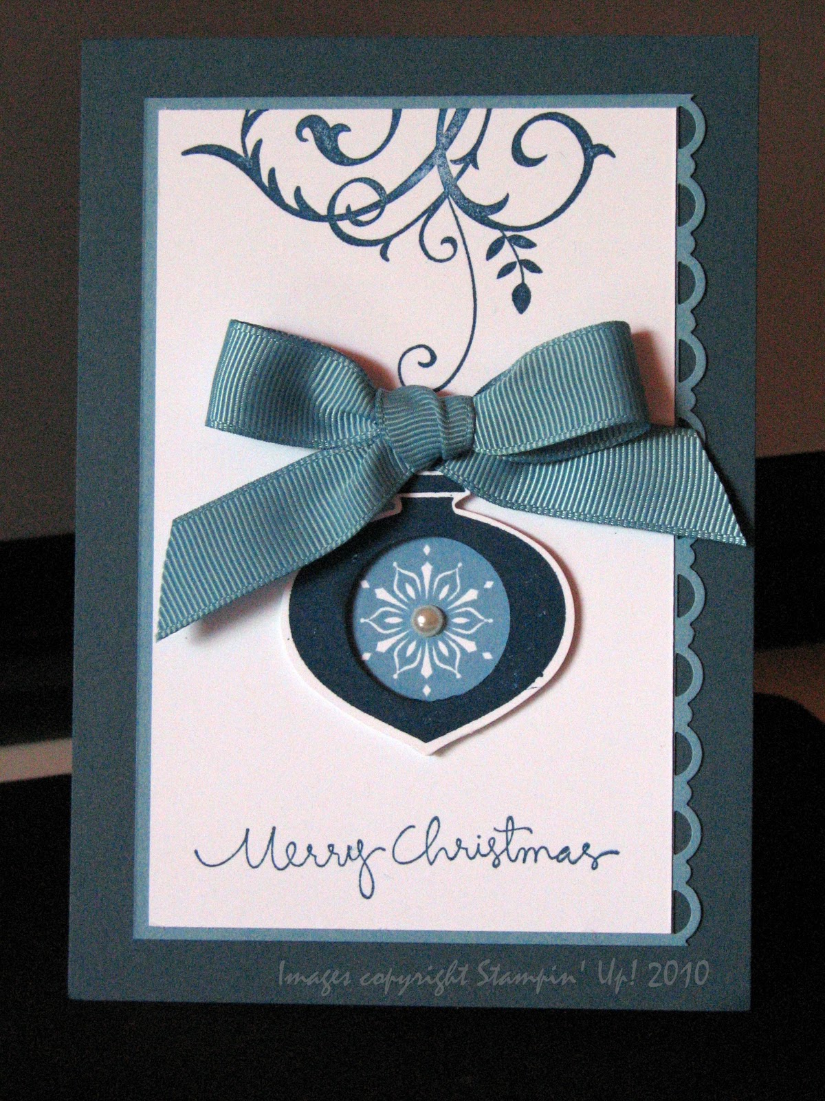 Trish Myers: NOT QUITE NAVY ORNAMENT CARD
