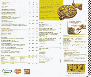 The Truth...: Yellow Cab Philippines Menu
