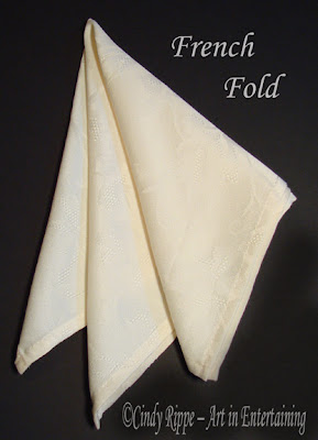 Art in Entertaining by Cindy Rippe: Autumn Rose and French Fold Napkins
