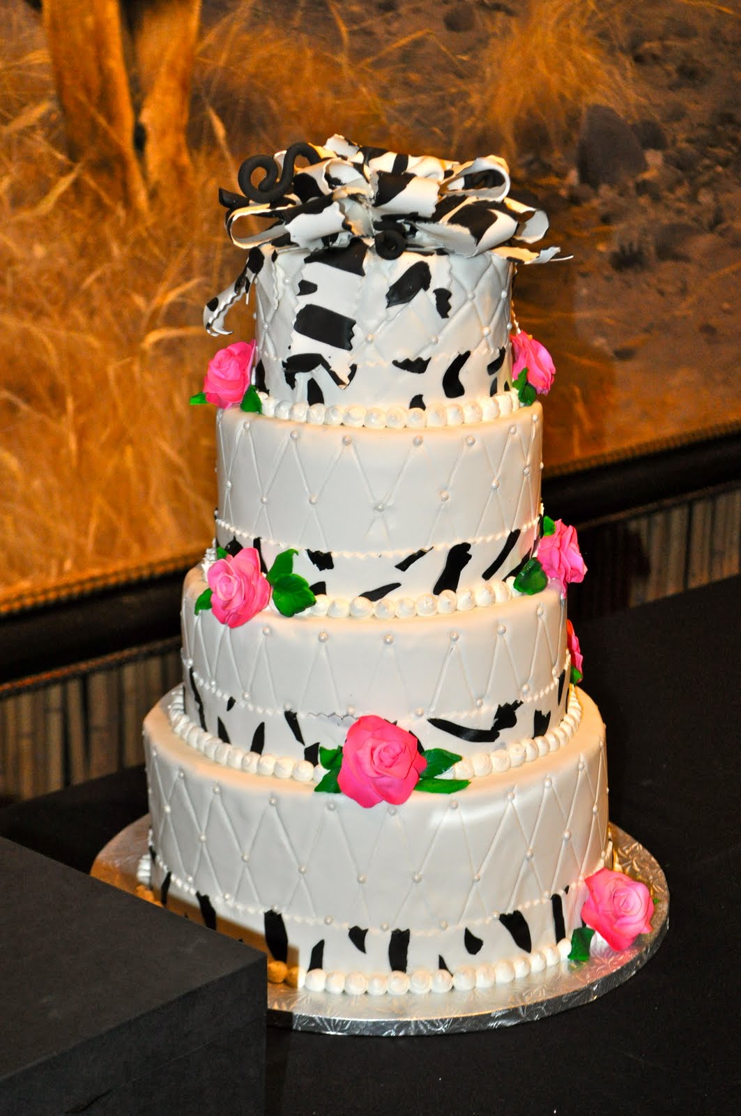 Leah's Sweet Treats: Zebra Print Wedding Cake