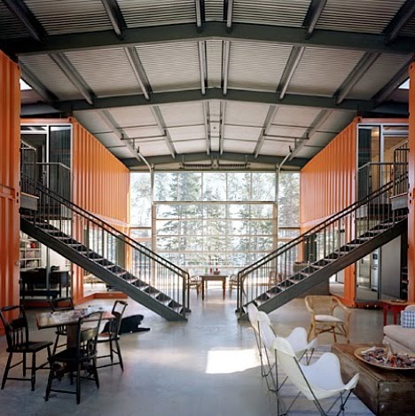 good church design: Shipping Container Youth Room