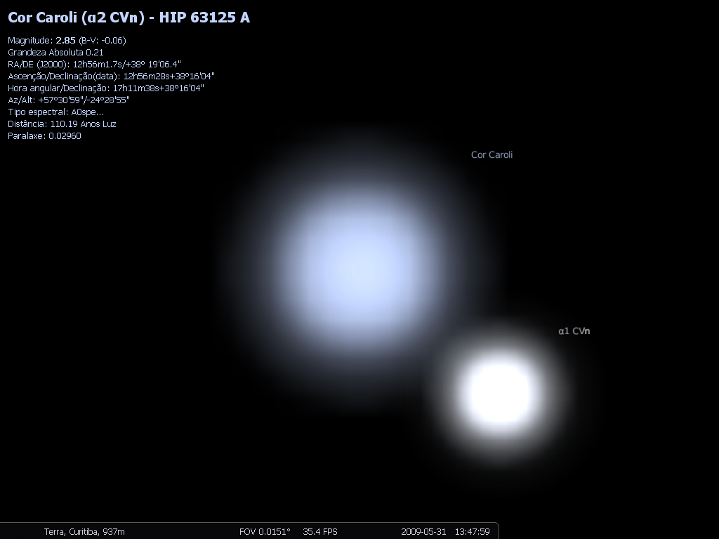 ASTRONOMIA E ENERGIA SOLAR: Estrela Cor Caroli