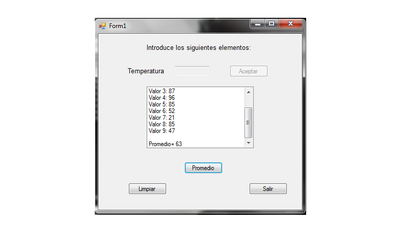Programacion 1: Practica 9 Problema 1 "En visual"
