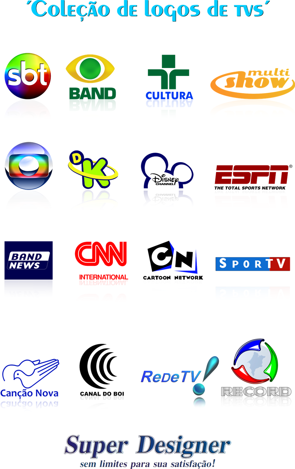 Super Designer: Coleção de logos de TVs
