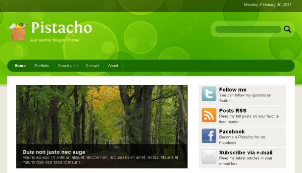 Pistacho Green Nature Blogger Template