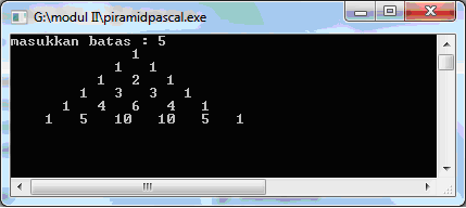 Mata Kuliah Informatika: Segitiga Pascal Angka C++