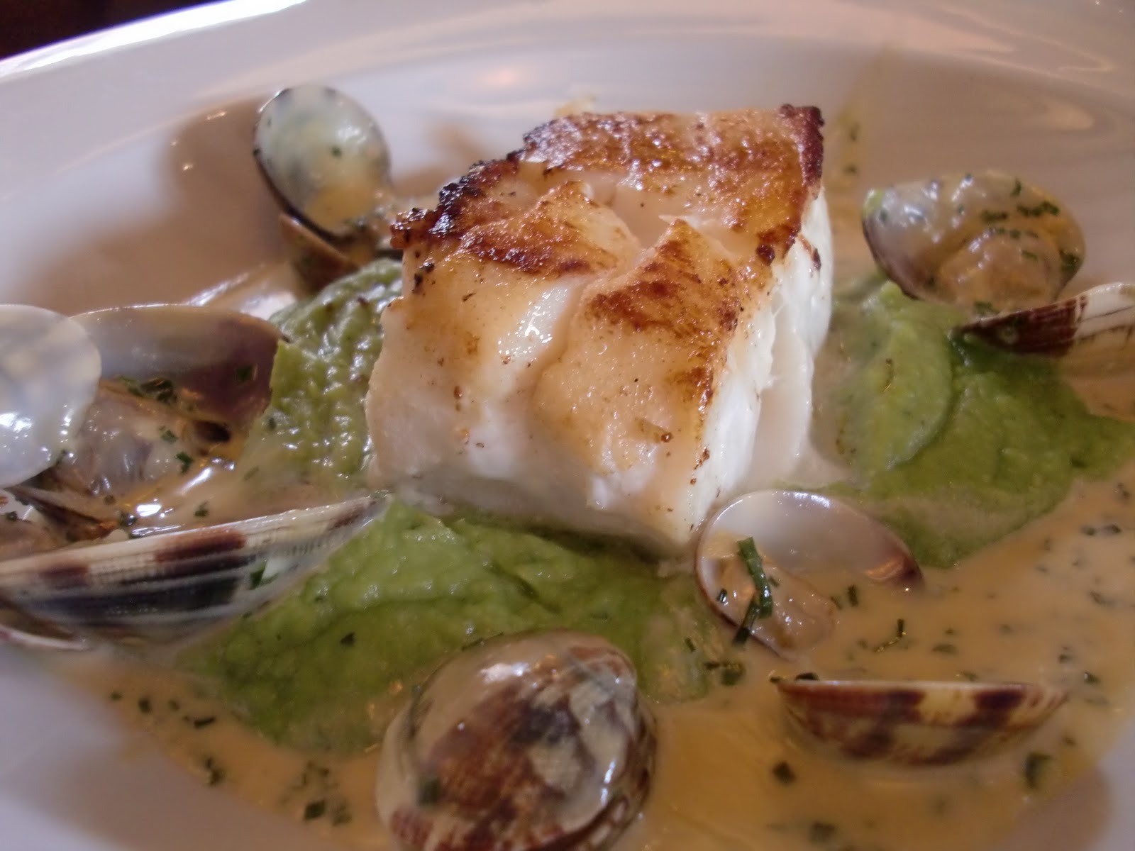 Martha Greenwald recipe collection: Today's Menu, Cod and English pea puree
