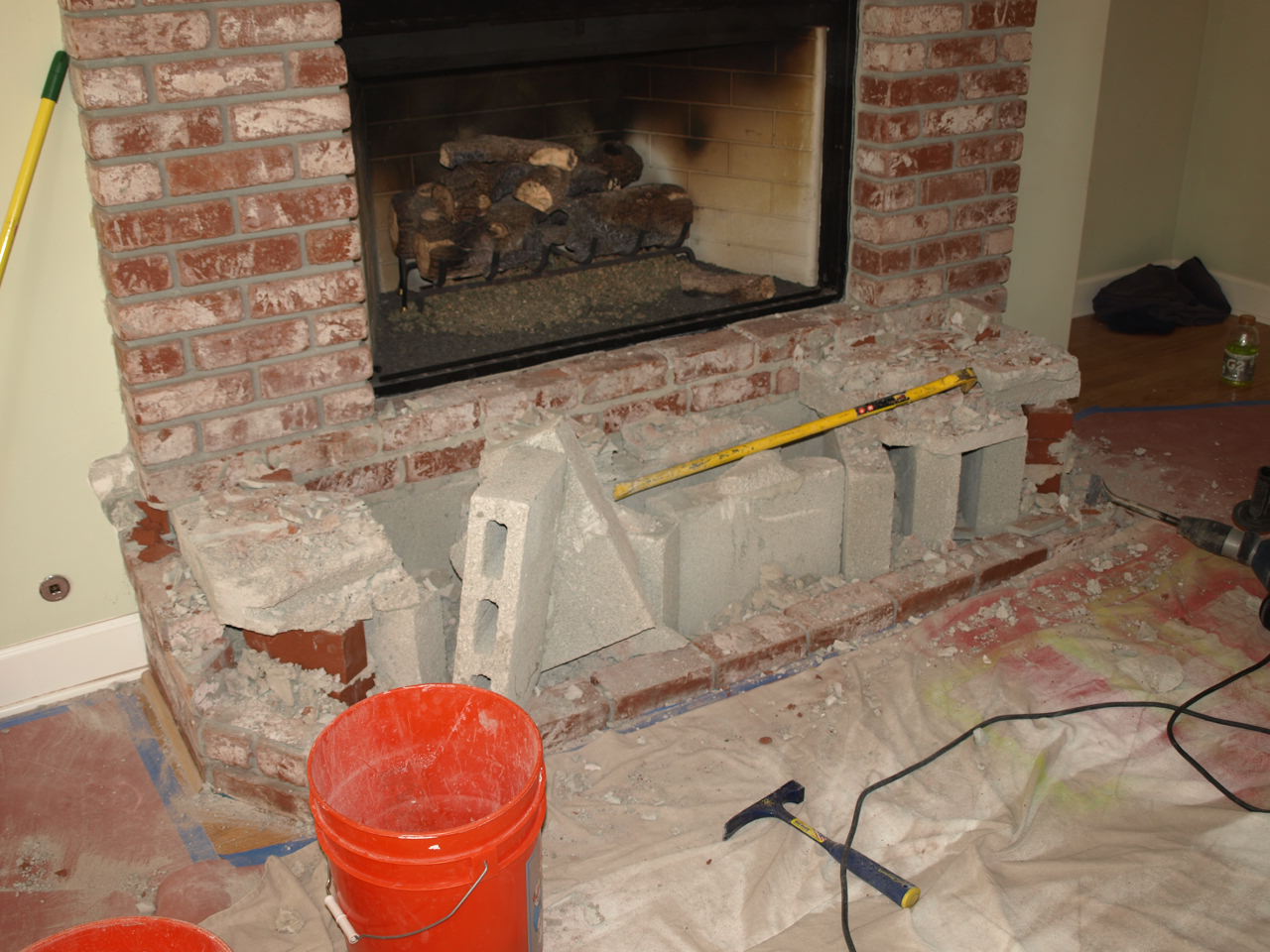 Ripping Out a Fireplace