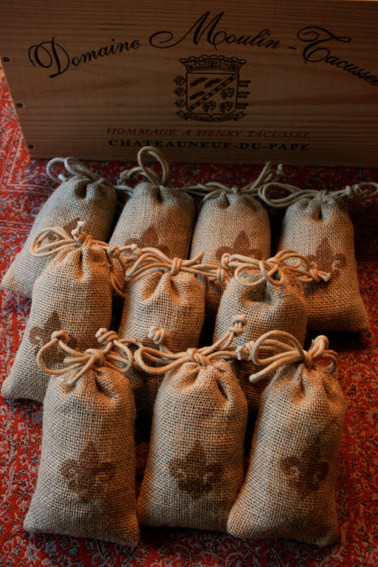 vignette design: Lavender Burlap Sachets