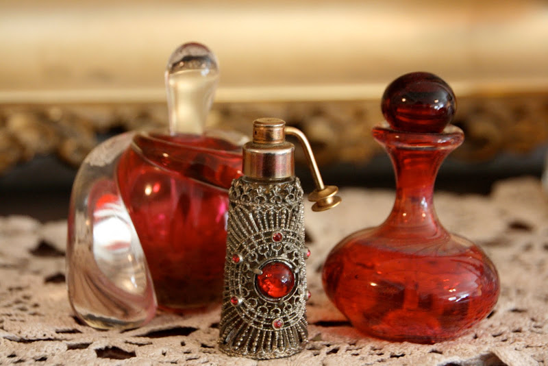 vignette design: Vintage Valentine Perfume Bottles