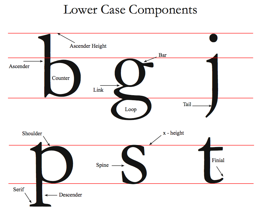 Spyke's Graphic Design Blog: Typography Lower Case Components