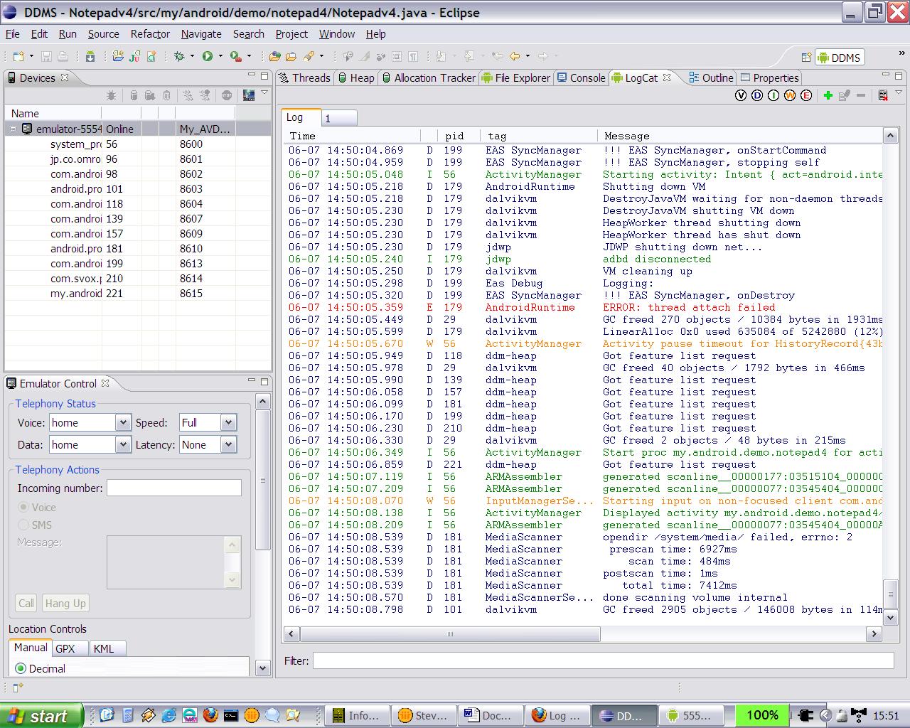 Using Logv Logcat And Filters When Debugging An Android Application
