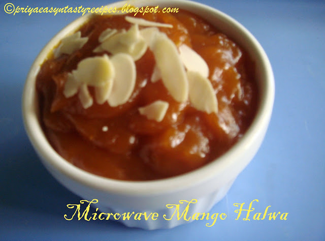 Priya's Versatile Recipes: Microwave Mango Halwa