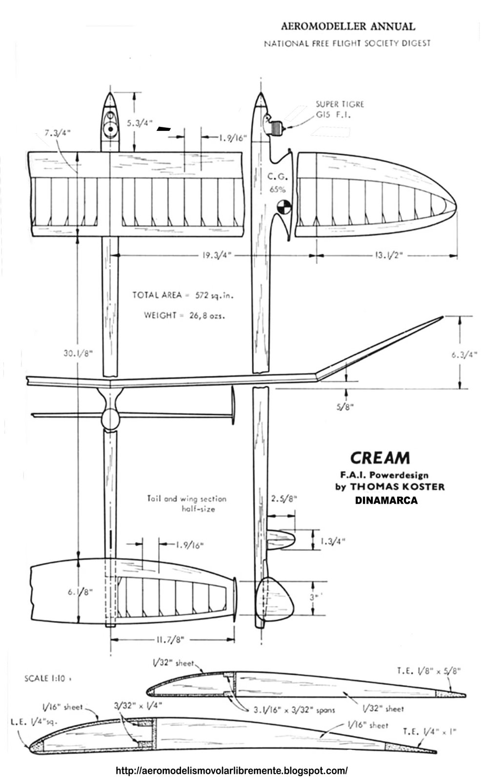Volar Libremente - Free Flight Models Airplanes: CREAM de Thomas Koster