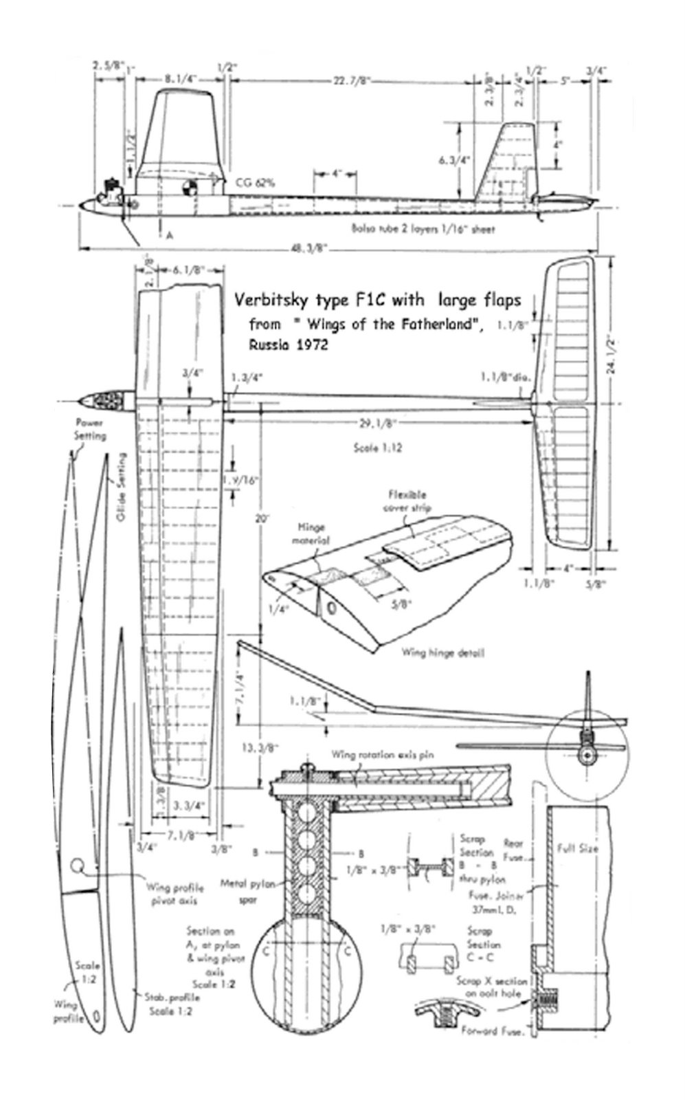 Volar Libremente - Free Flight Models Airplanes: Verbitsky Flapper 1972