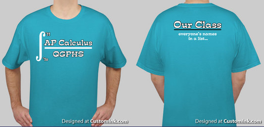 Mrs. Guthrie's Calculus Class: Blog 13: T-Shirt Design