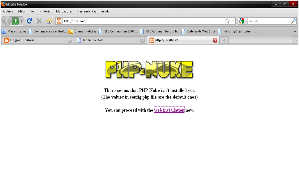 Topicos selectos: Instalación y configuración de Php-Nuke