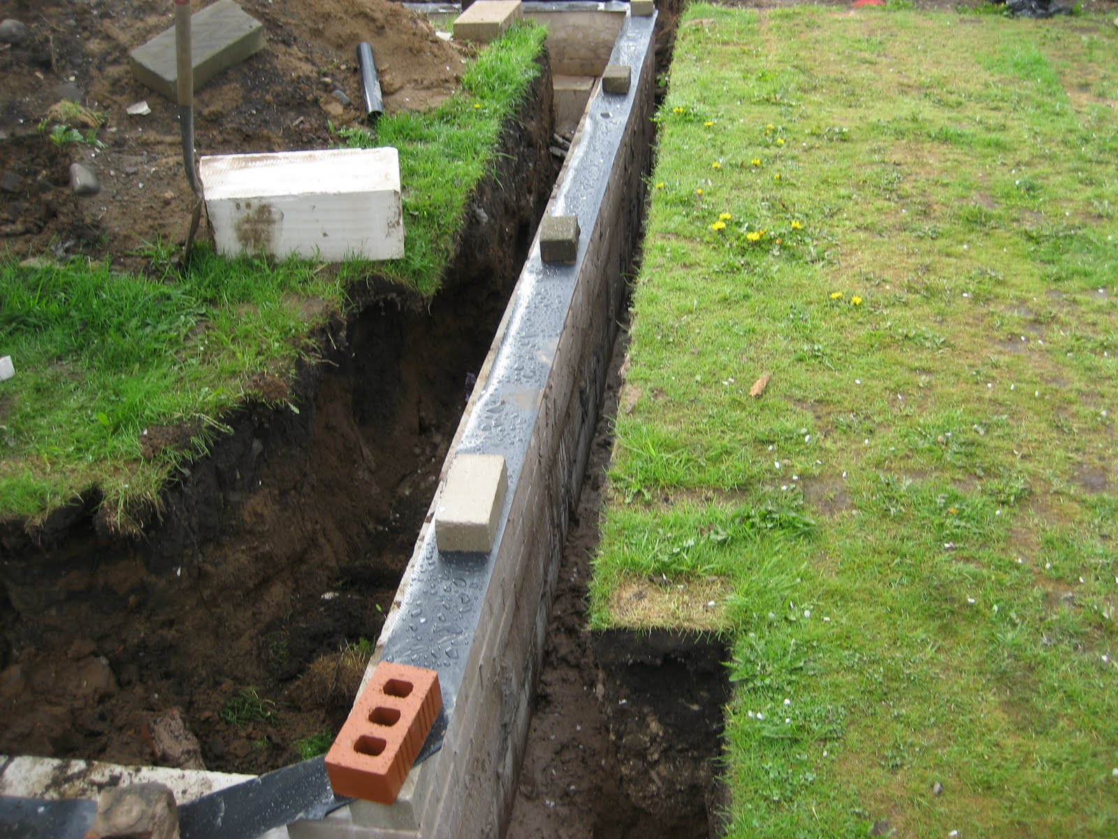 Despards Extension Blog: Bricks coming out of trench