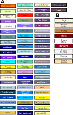Mundo da Grafica e estamparia: Tabela de Cores RGB E CMYK