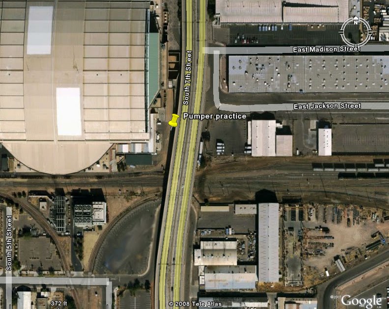 Phoenix Fires: Pumper Practice Using a "Blake Line"