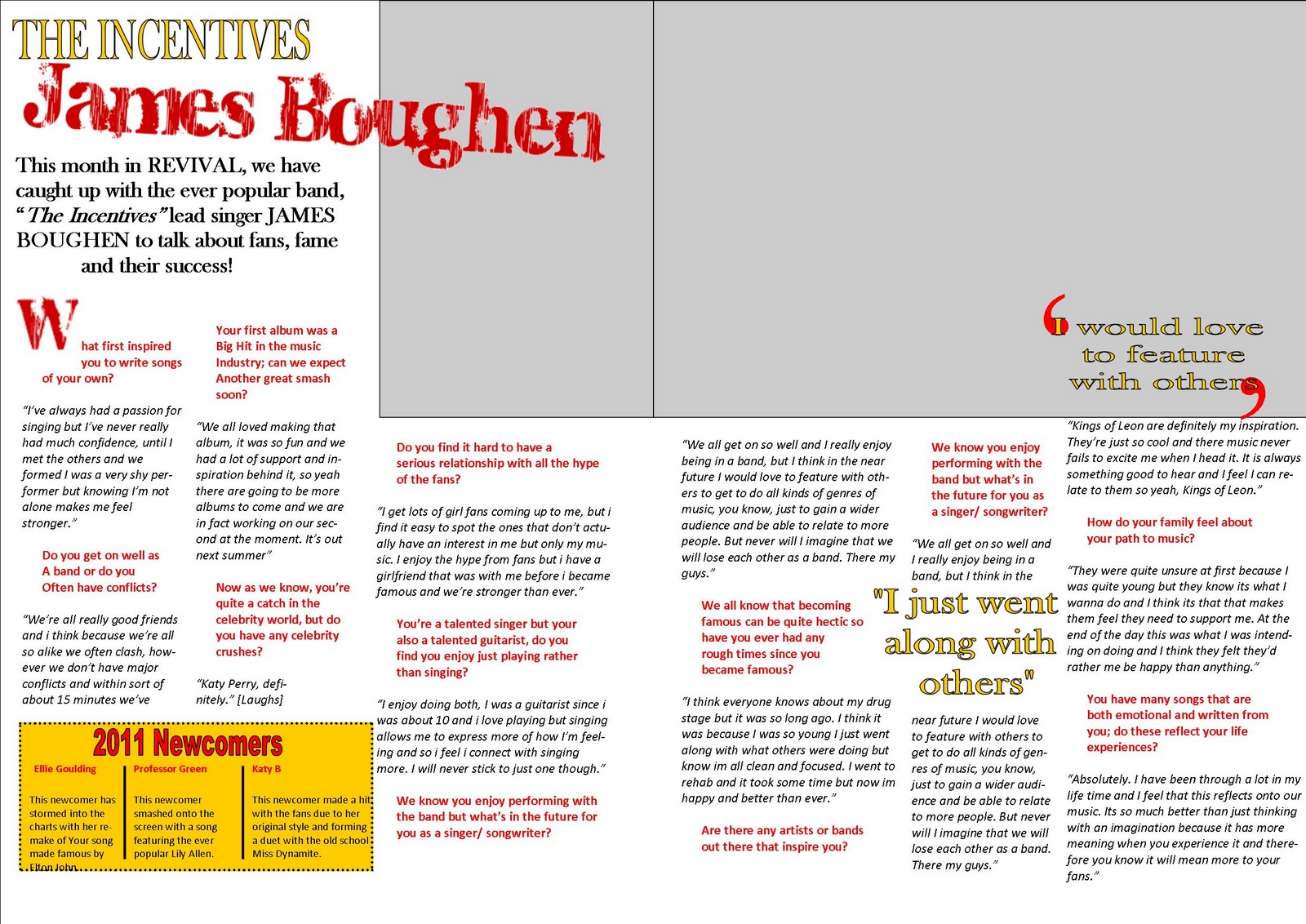 Jade's AS Media Coursework: Magazine Two page spread